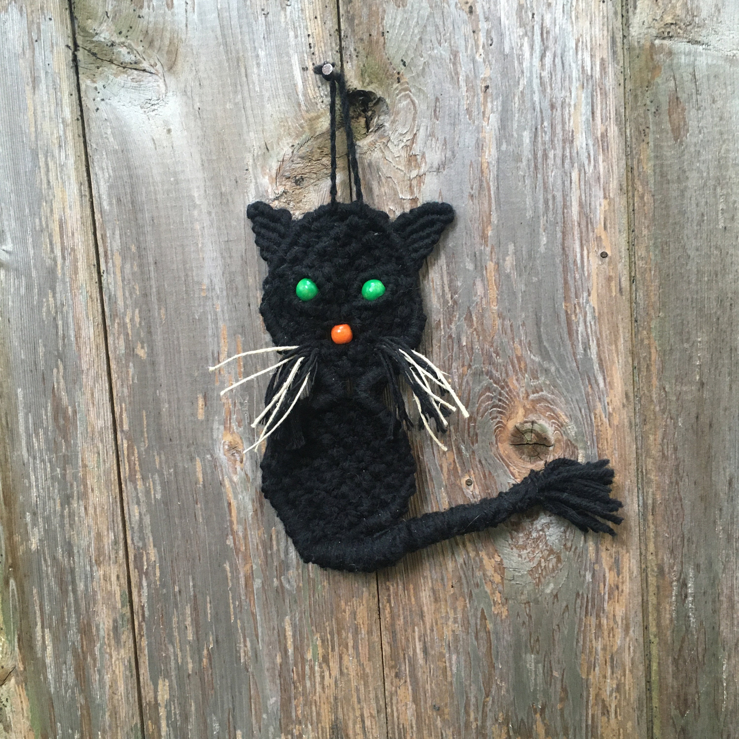 Macrame Black Cats / Halloween Cats - Etsy