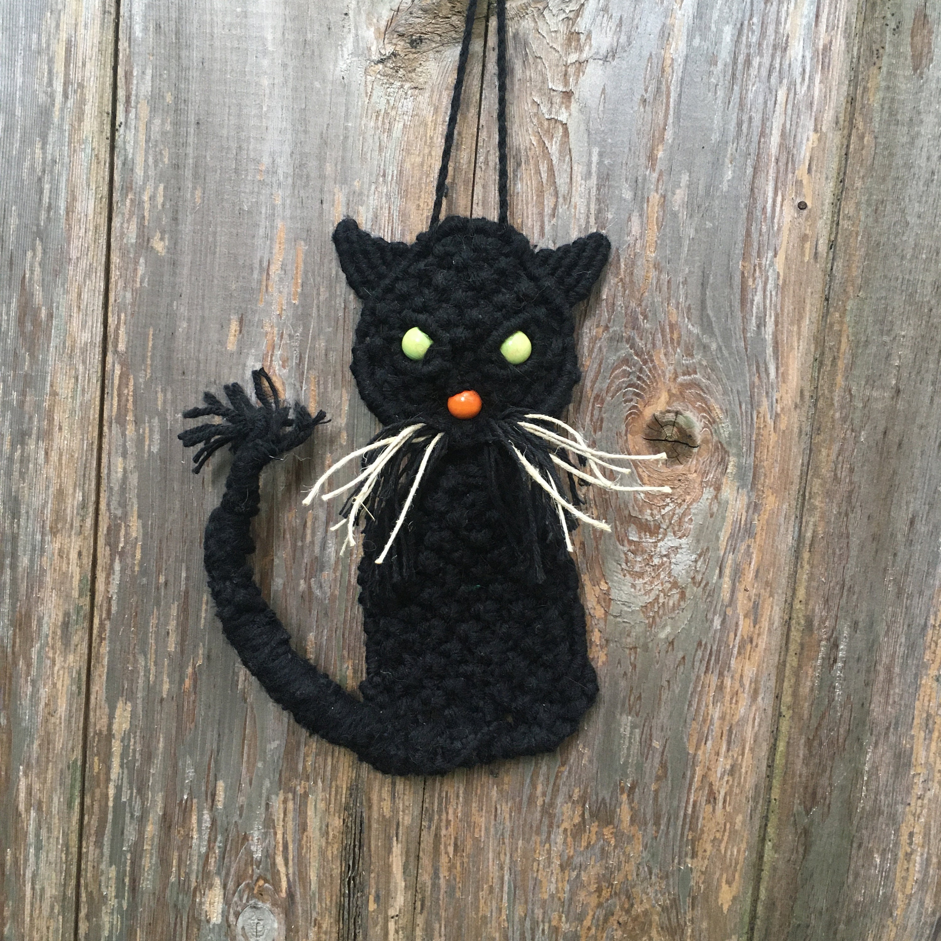 Macrame Black Cats / Halloween Cats - Etsy