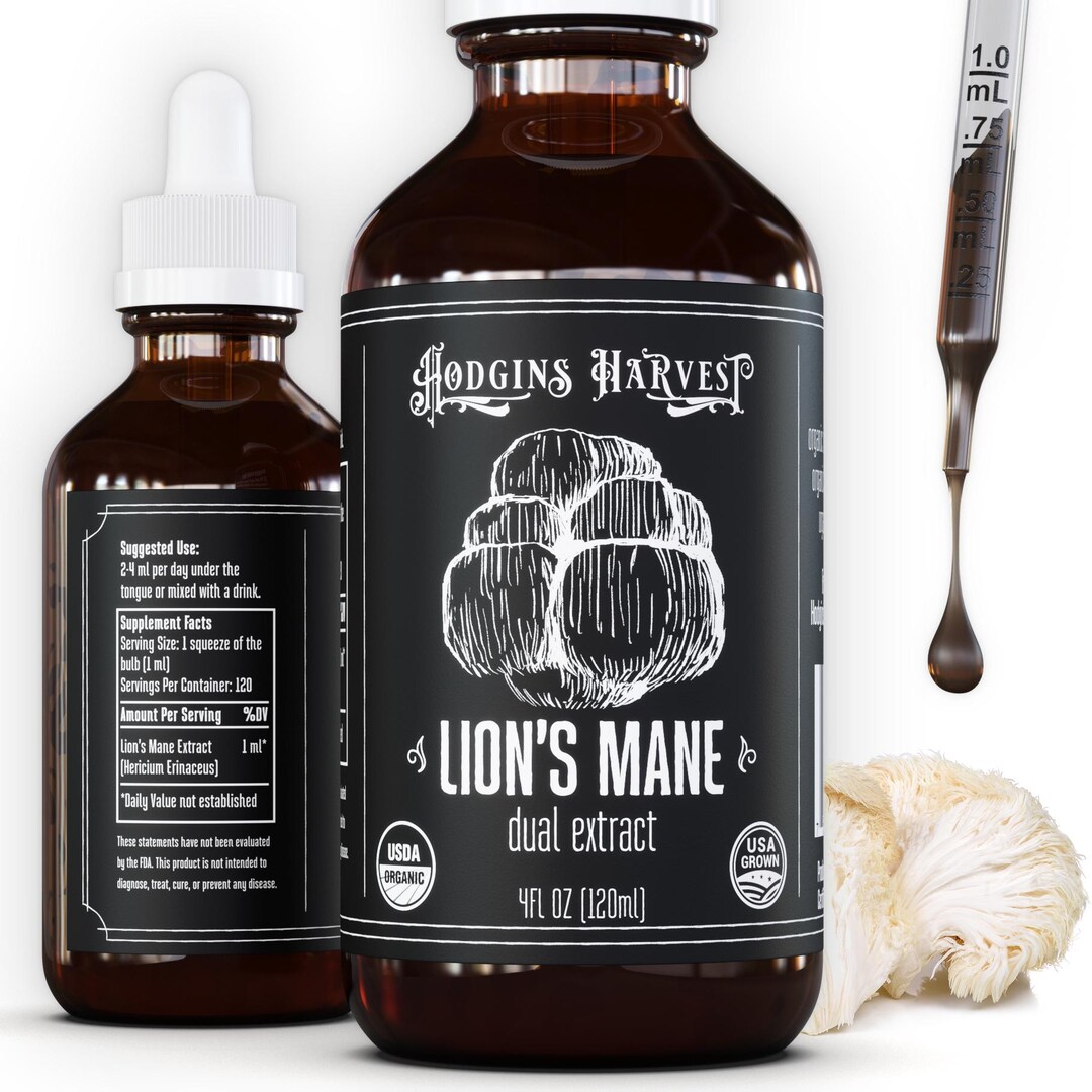 Organic Lion's Mane Dual Extract Tincture - Etsy