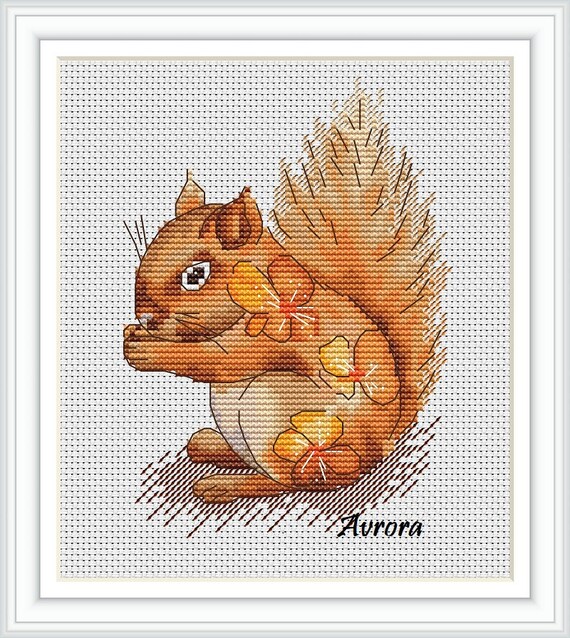 Cross stitch Pattern Squirrel Instant Download PDF Embroidery | Etsy