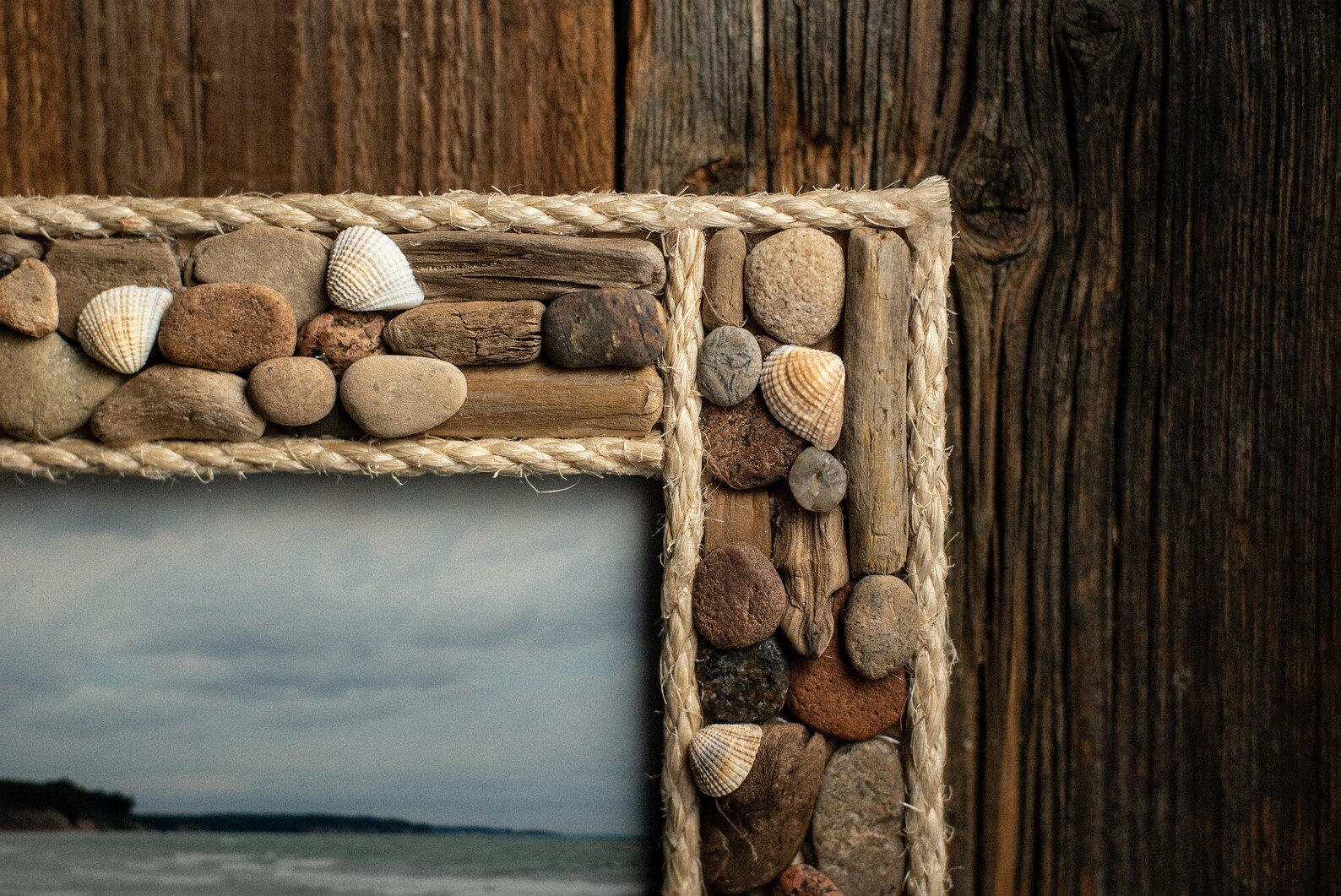 Driftwood Wall Art, Driftwood Beach Decor, Sea Frame. Frame With Sea ...