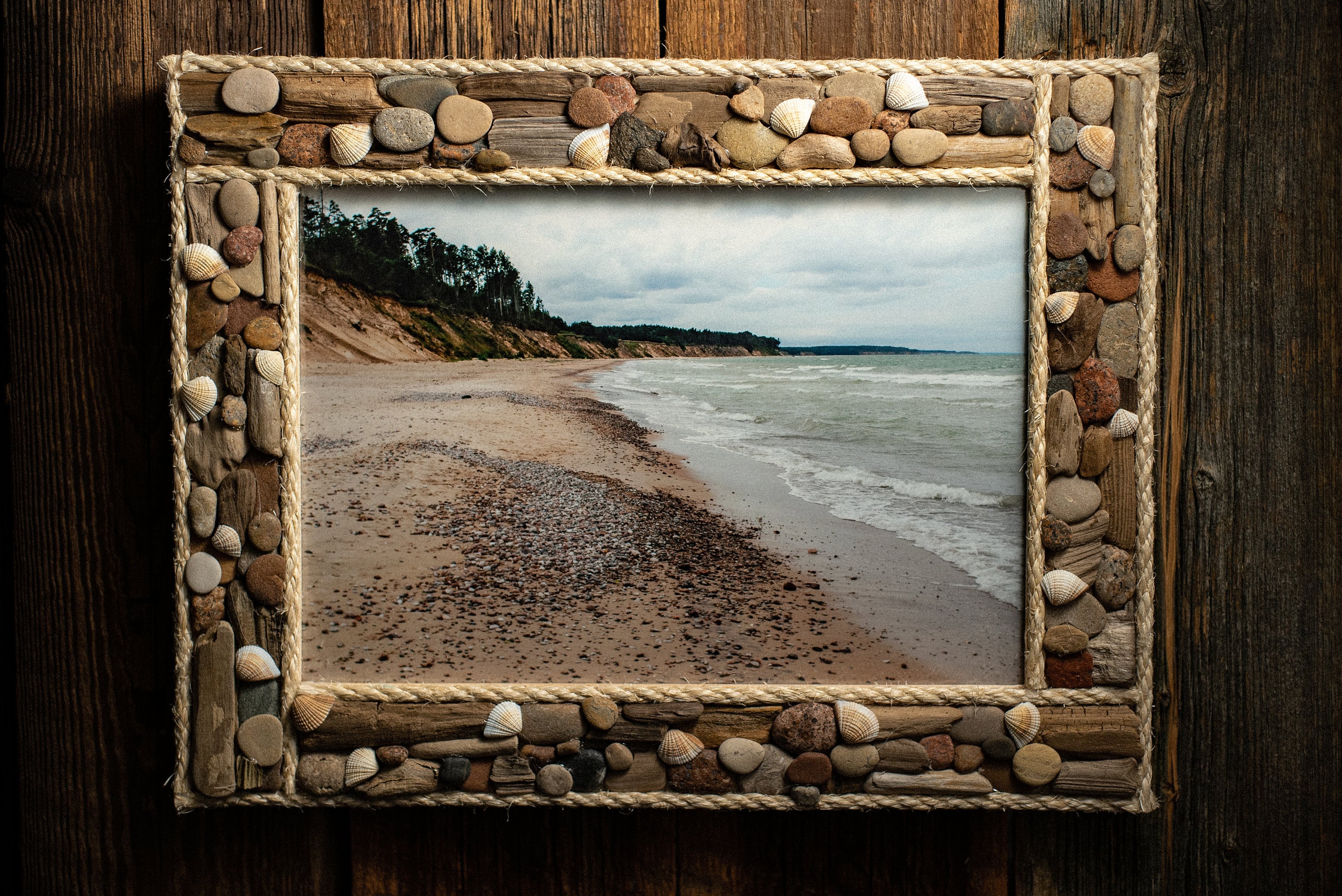 Driftwood Wall Art, Driftwood Beach Decor, Sea Frame. Frame With Sea ...