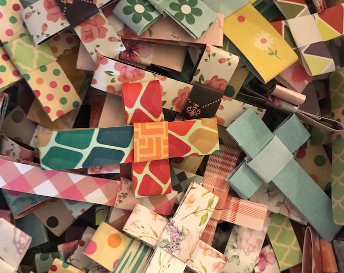 Hand Folded Paper Cross X50 Handmade Tactile Individual Paper Crosses ...