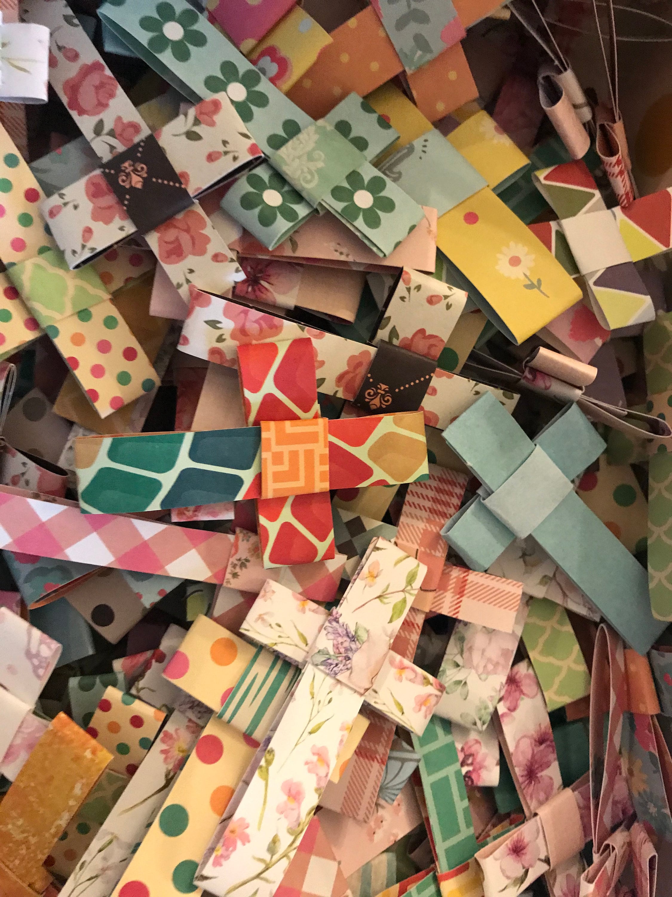 Hand Folded Paper Cross X50 Handmade Tactile Individual Paper Crosses ...