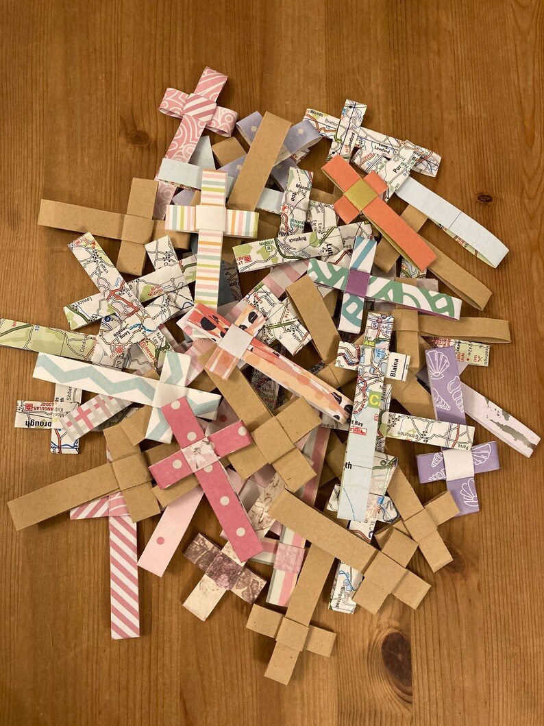 Hand Folded Paper Cross X50 Handmade Tactile Individual Paper Crosses ...