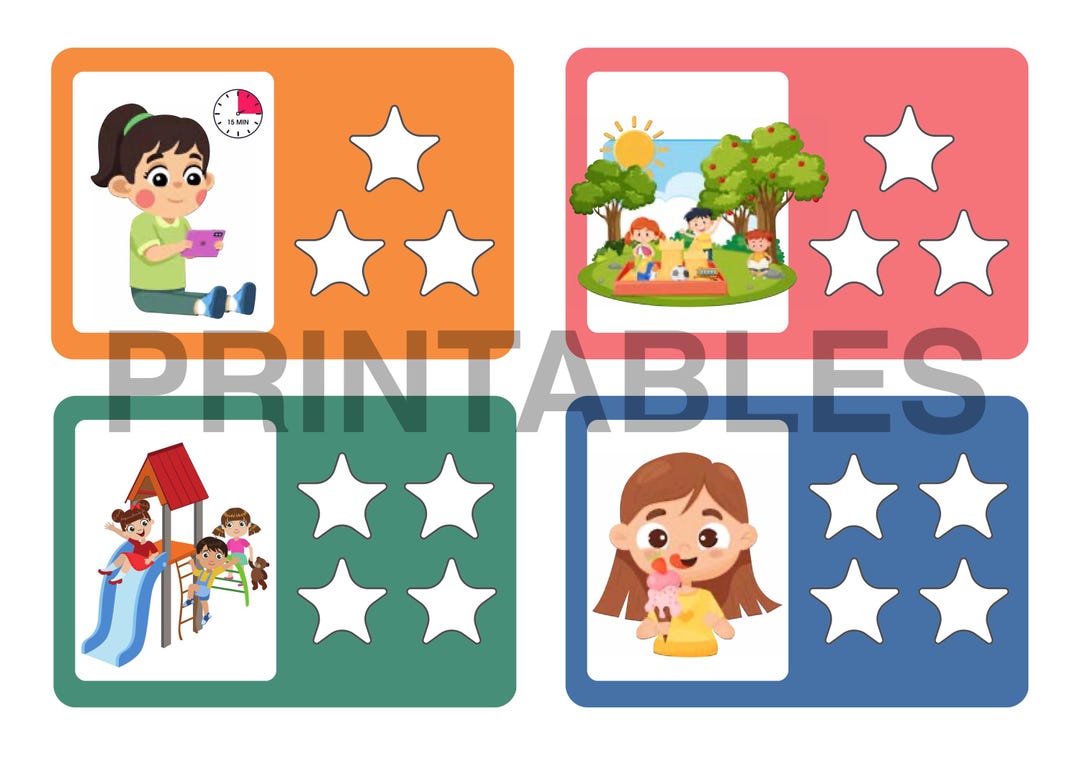 Behavioural Star Chart for Toddlers, Pre-schoolers, Kindergarteners ...