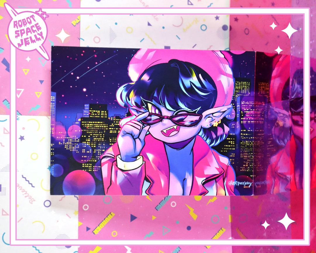 5x7 Vampire City Pop Vaporwave Mini Print - Etsy