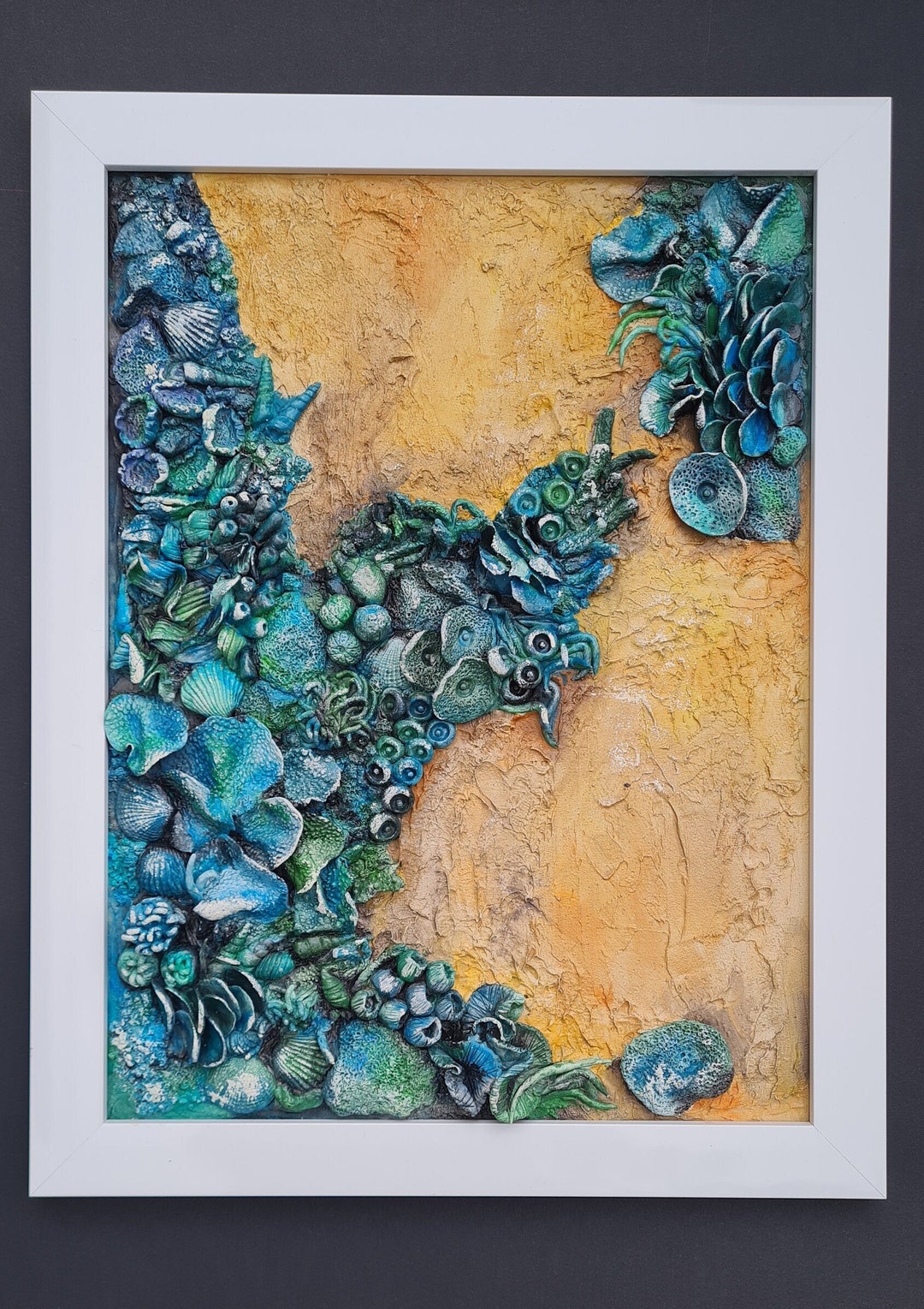 Coral Fantasy - Textured Coral Reef Wall Art Made of Clay | Clay Art ...