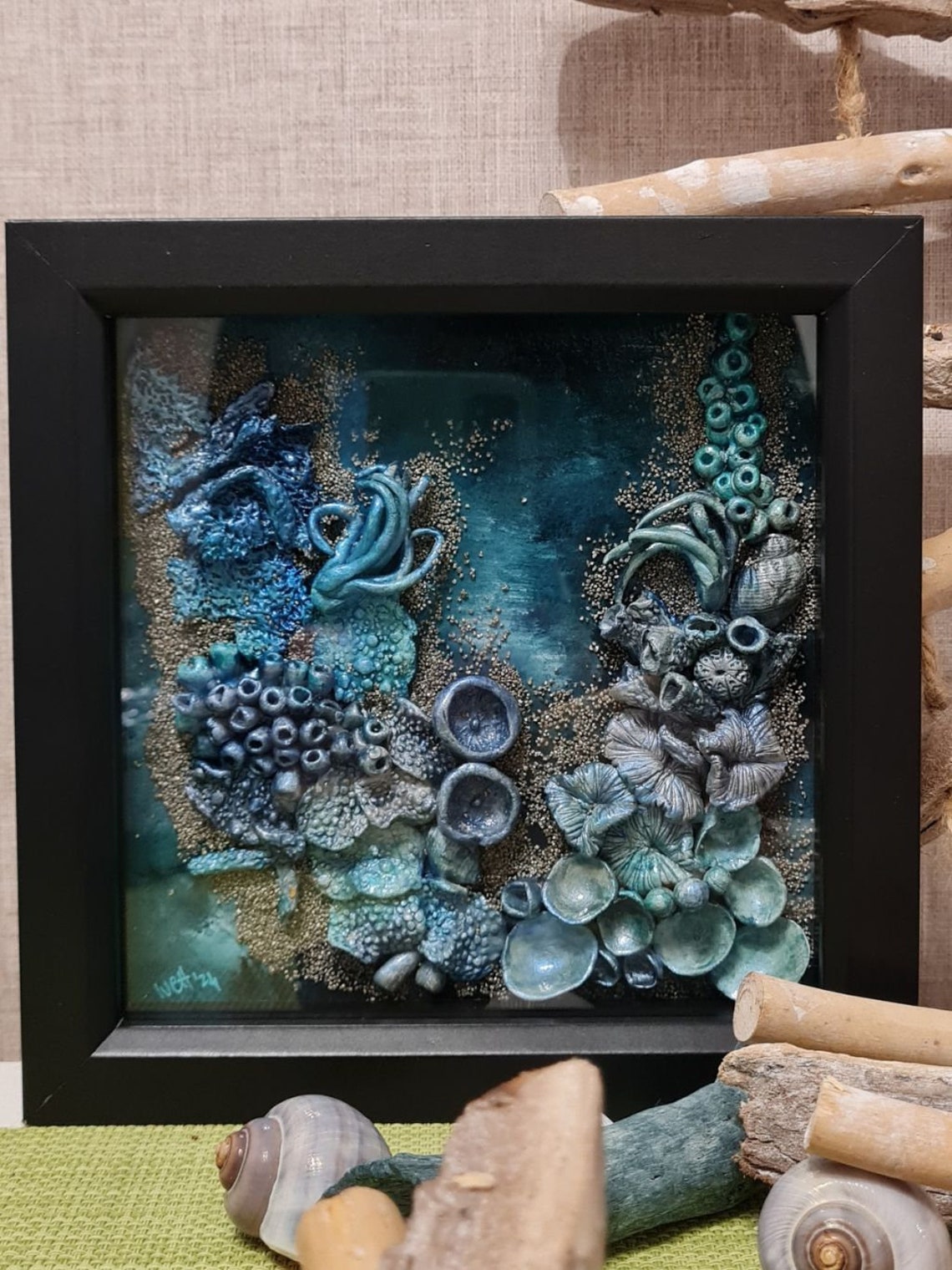 Coral Reef II Framed Coral Reef Wall Art, Original Handmade Art, 3D ...