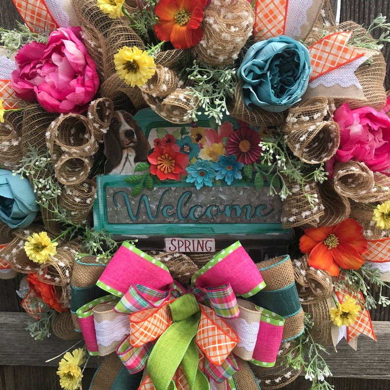 Pioneer Woman Inspired Welcome Floral Wreath - Etsy