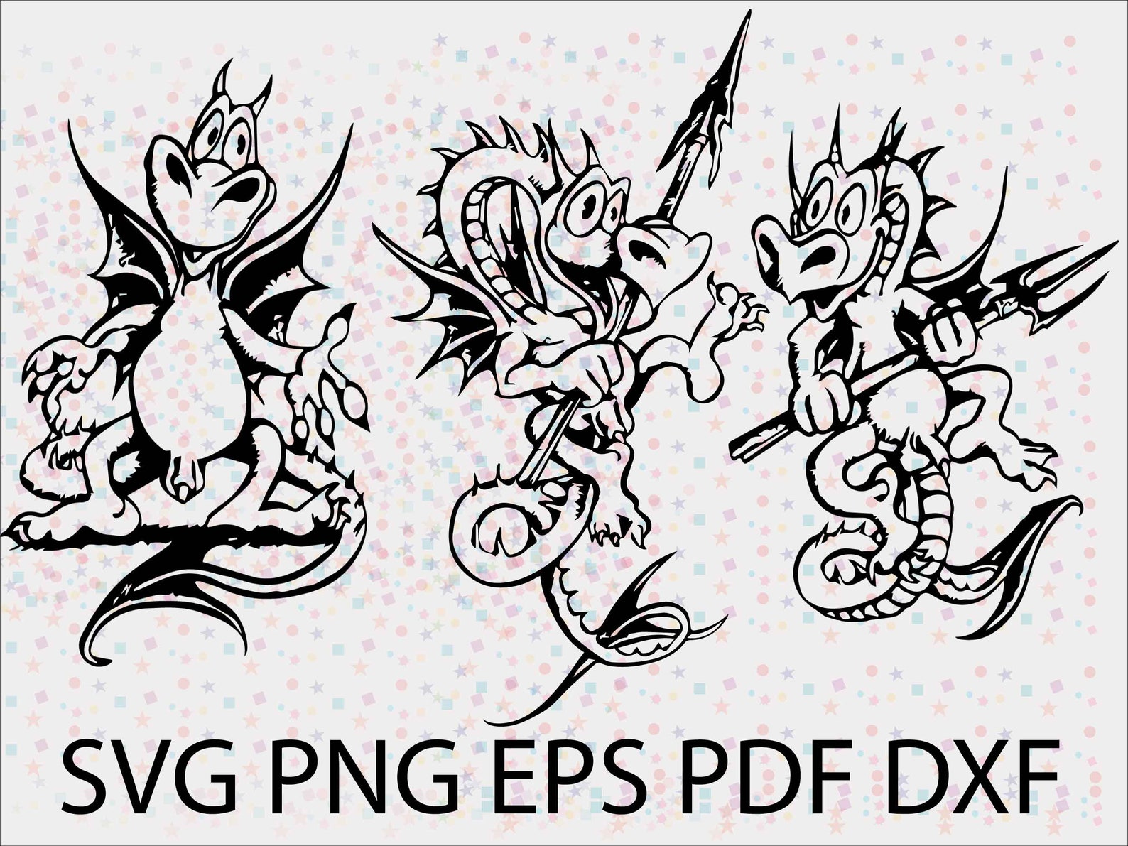 Cartoon Dragon Svg Bundle | Dragon Cut File | Dragon Svg | Dragons Head ...
