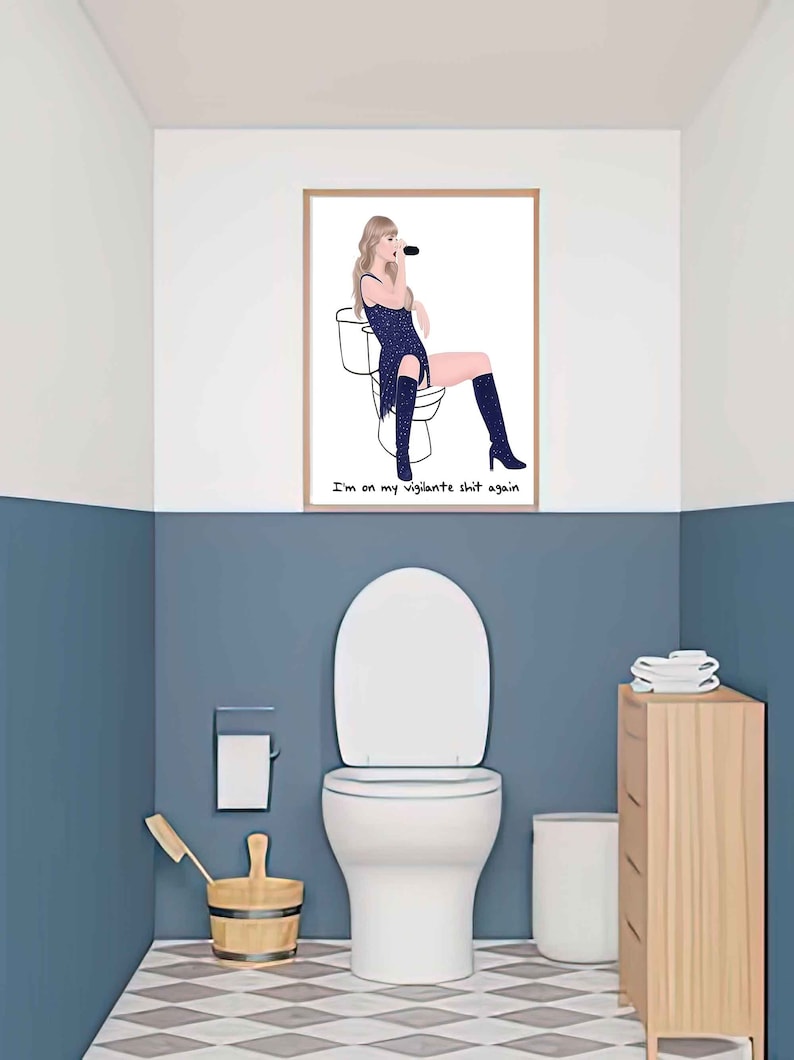 Taylor Funny Bathroom Vigilante Wall Art | Gift | Gift for Girls - Etsy