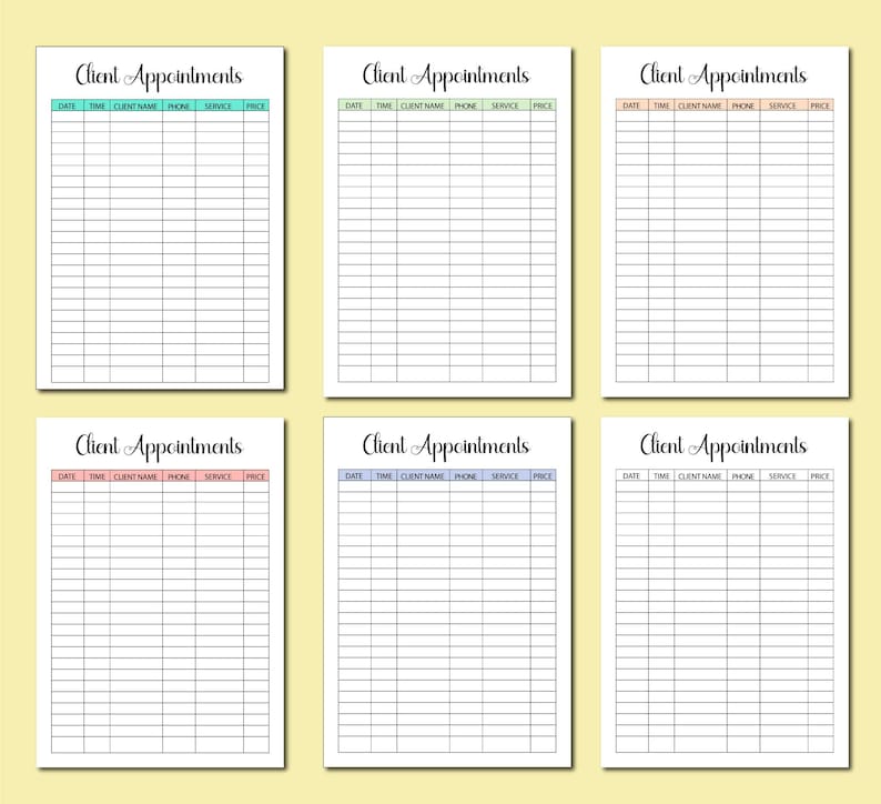 Client Appointment Tracking Printable Meeting Tracker - Etsy