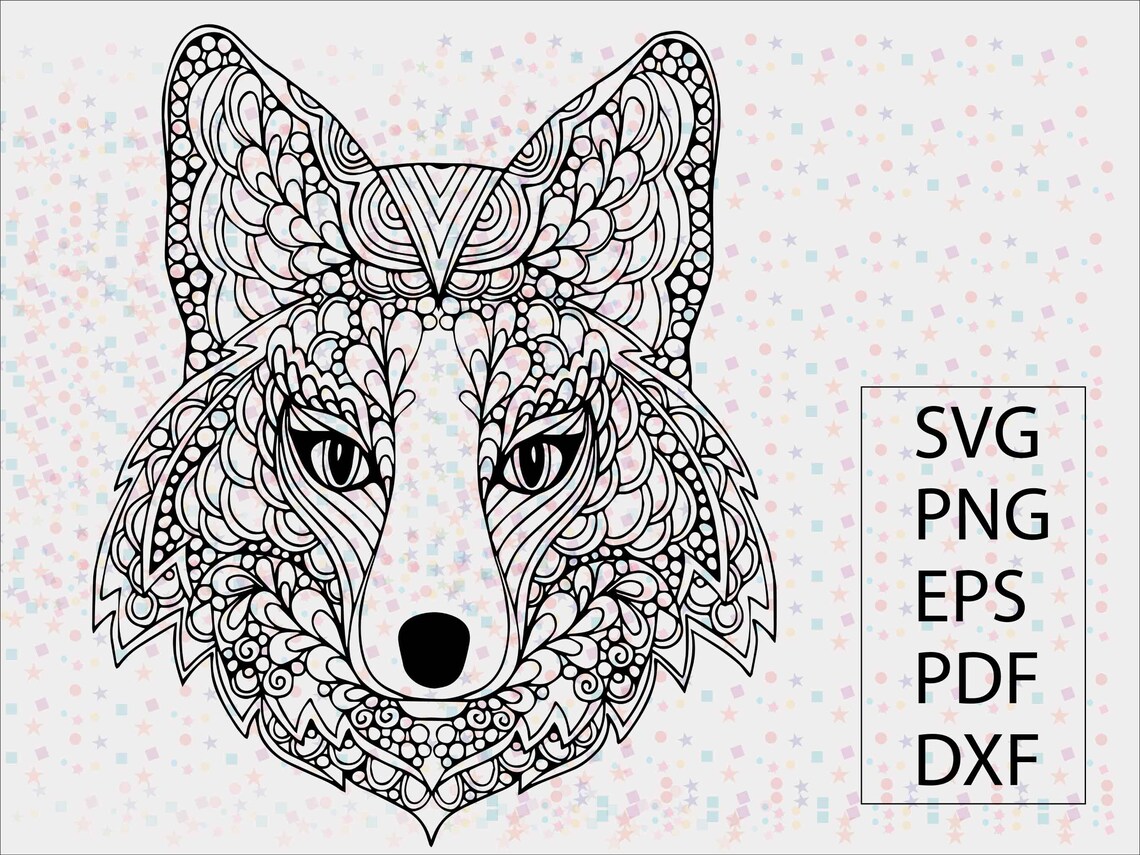 Wolf SVG Wolf Mandala SVG Zentangle Svg Mandala Svg | Etsy