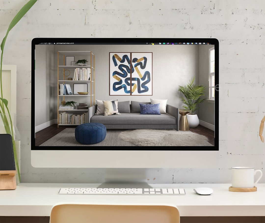 Living Room Zoom Background Backdrop Virtual Background - Etsy