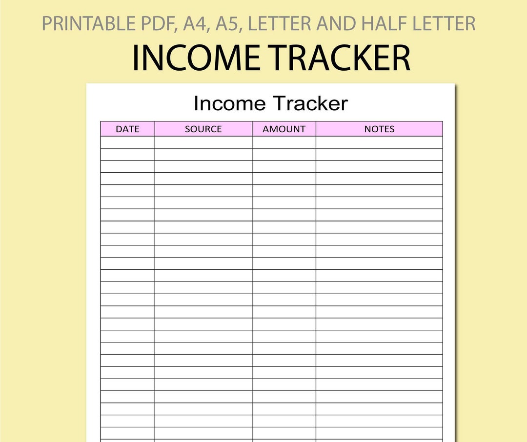 Income Tracker | Expense Tracker | Finance Tracker Set | Income ...