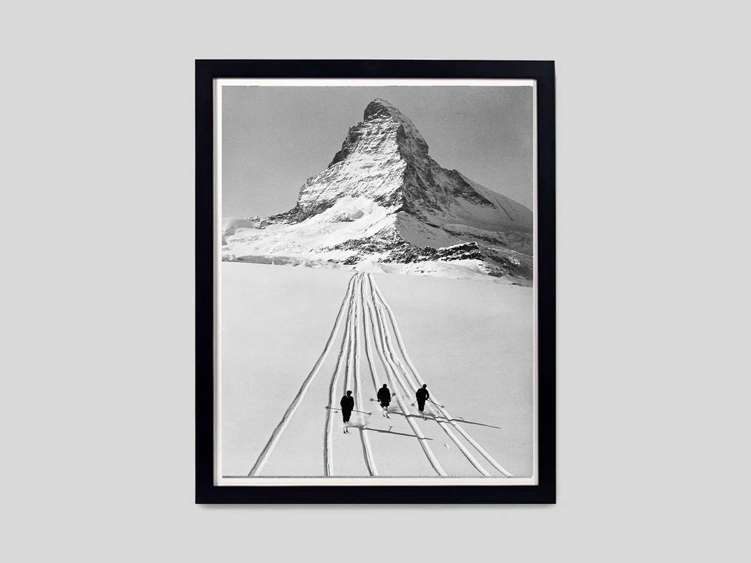 Vintage Skiing Image | Retro Ski Poster | Snow Lodge Decor | Skier Art ...