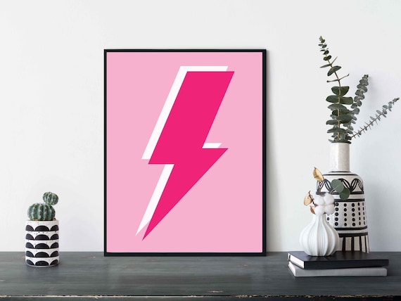 Pink Preppy Lightning Bolt Room Decor Preppy Aesthetic - Etsy