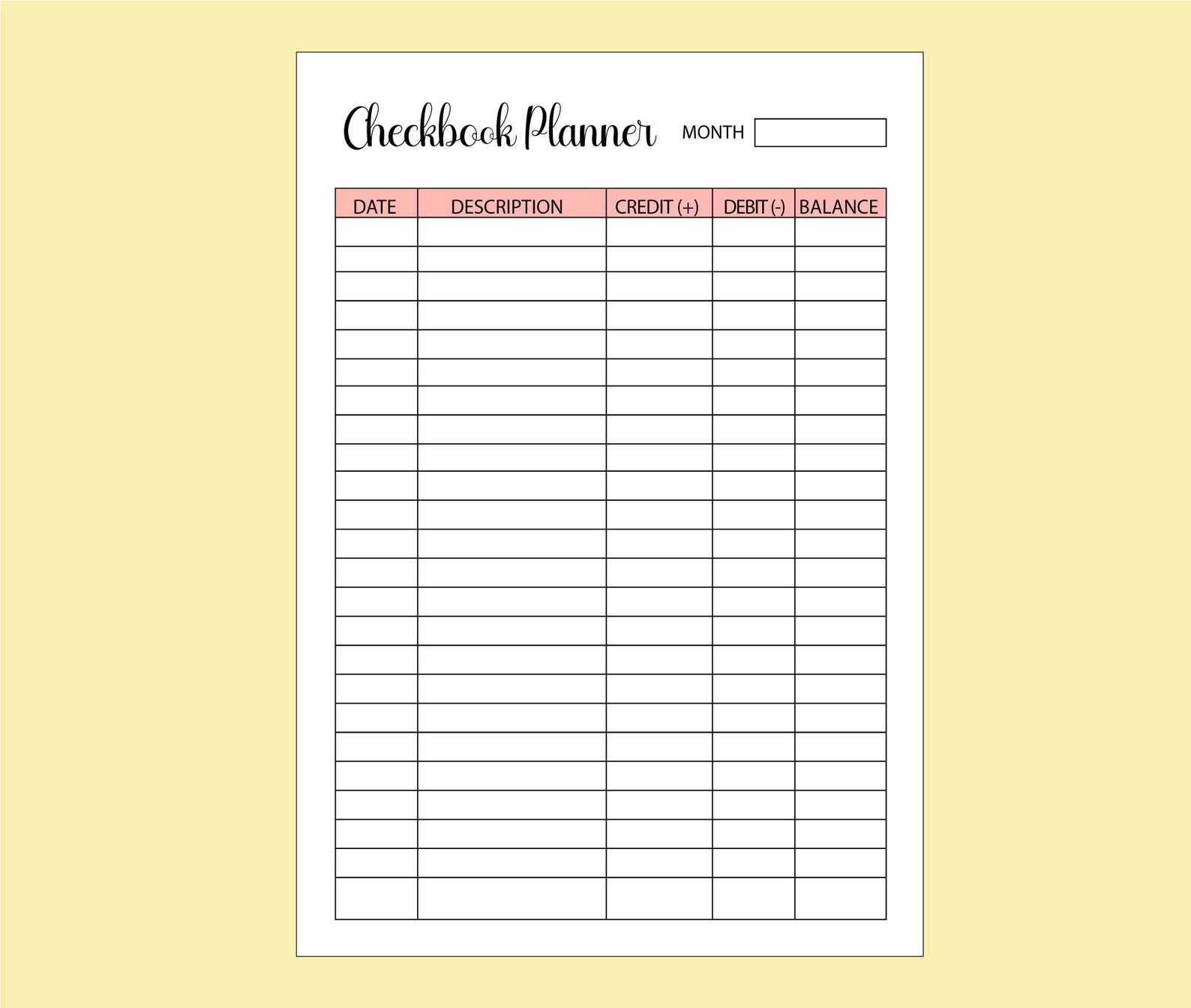 Checkbook Planner Printable Check List Pages Transaction - Etsy