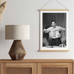 Vintage Black and White Frank Sinatra Eating Spaghetti Poster - Pasta ...