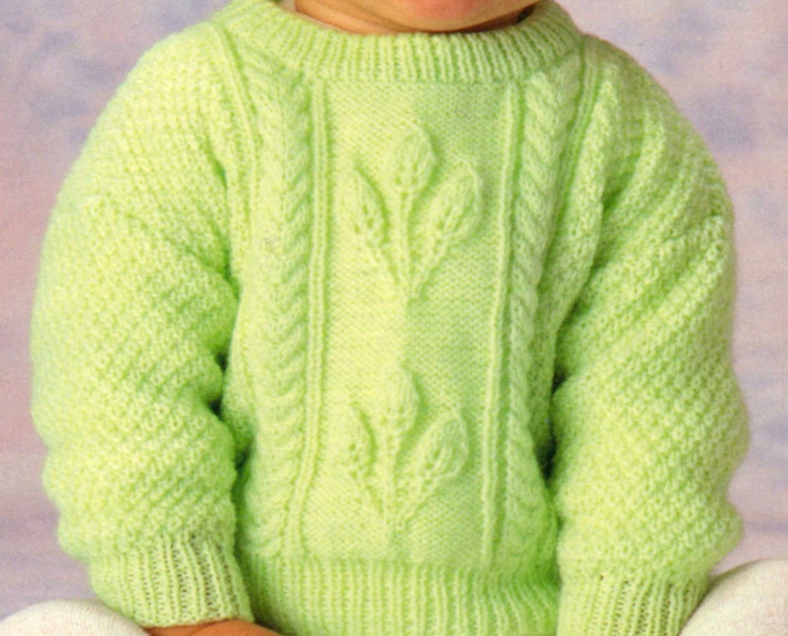 PDF Knitting Pattern for Cute Baby Sweater | 4 Ply Knitting Pattern ...