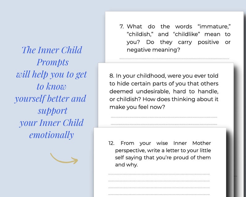 Inner Child Shadow Work Journal Prompts 365 Journal Prompts - Etsy