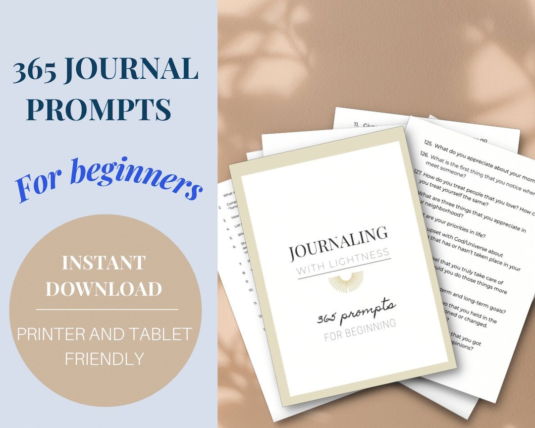 365 Journal Prompts for Beginners, Self Discovery Journal, Printable ...