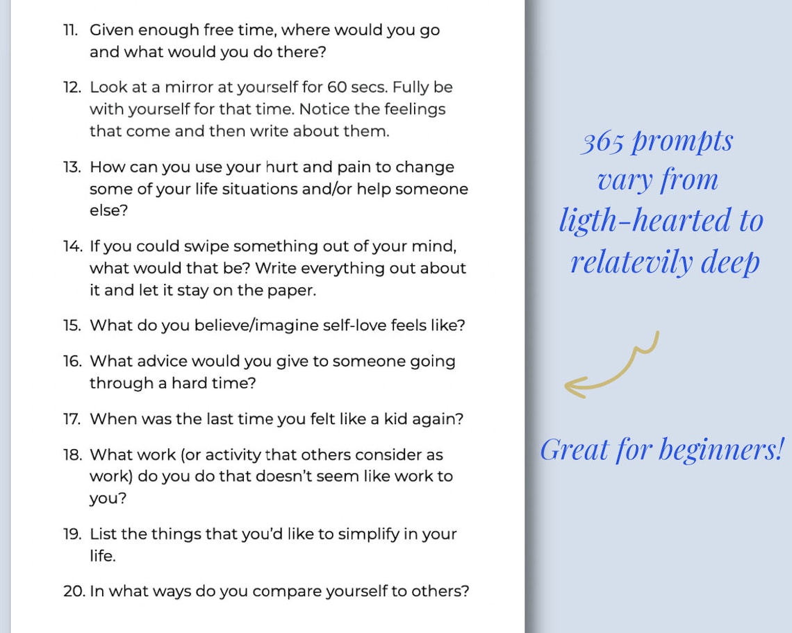 Inner Child Shadow Work Journal Prompts 365 Journal Prompts - Etsy