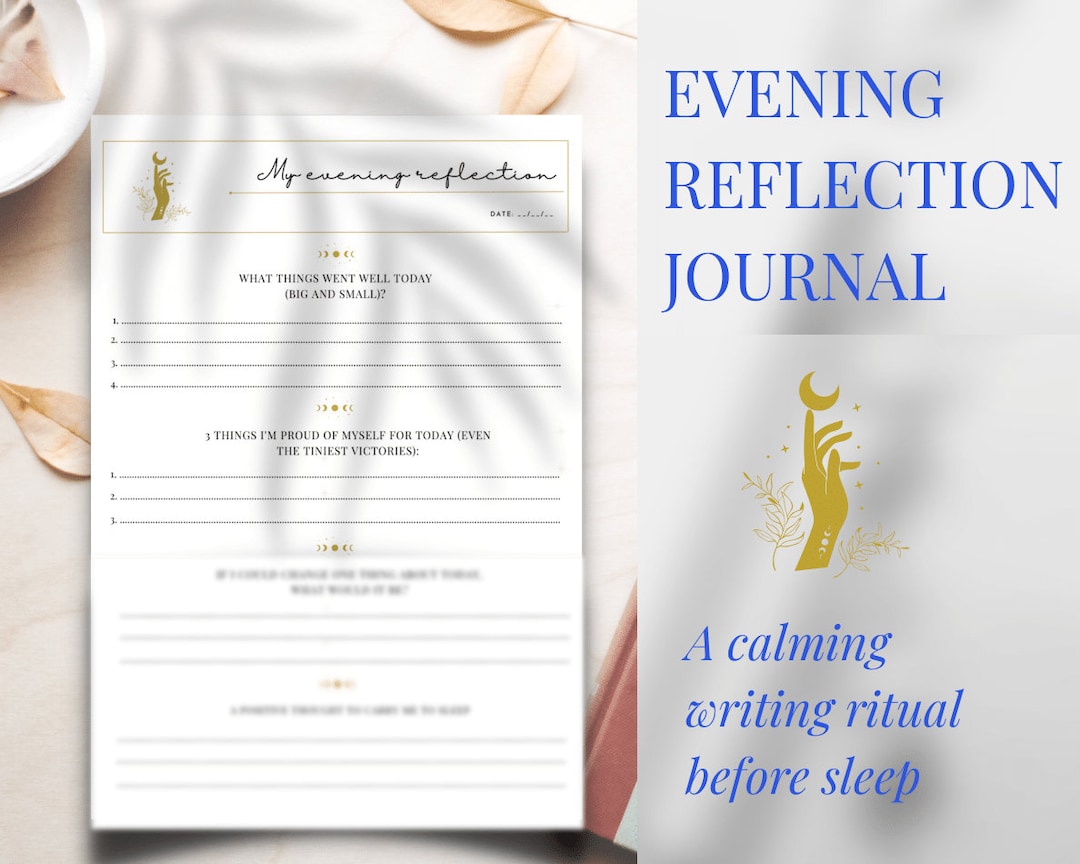 Evening Self-reflection Journal Template, Self Reflection Journal ...