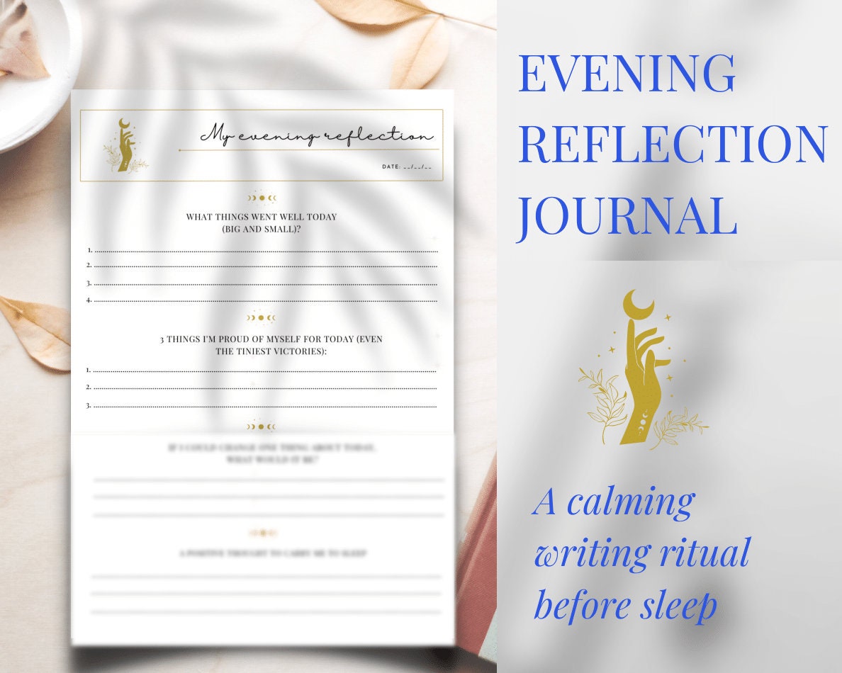Evening Self Reflection Journal Template Self Reflection Journal