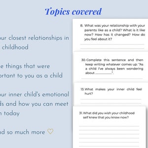 Inner Child, Journal Prompts, Shadow Work, Therapy, Printable Workbook ...