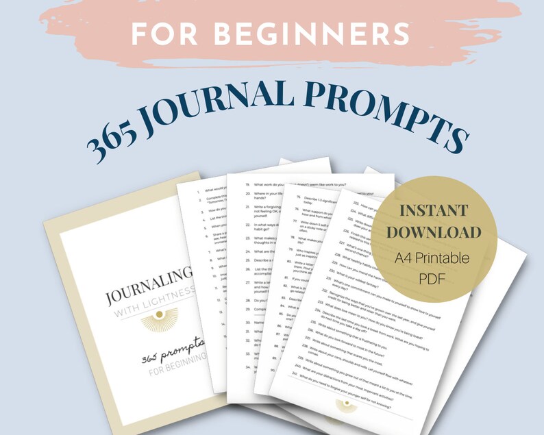 365 Journal Prompts for Beginners Printable Journal Pages - Etsy
