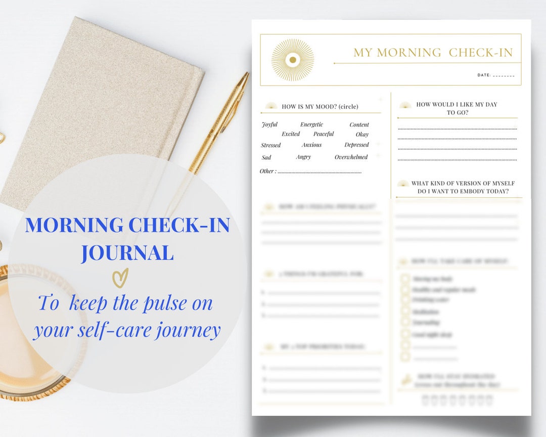 Mood Tracker Journal, Daily Mental Health Tracker, Morning Daily Check ...