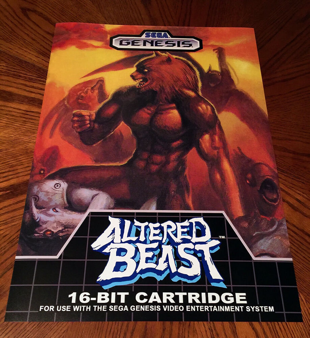 Altered Beast Sega Genesis WALL POSTER Box Case Art Retro Video Game 24 ...