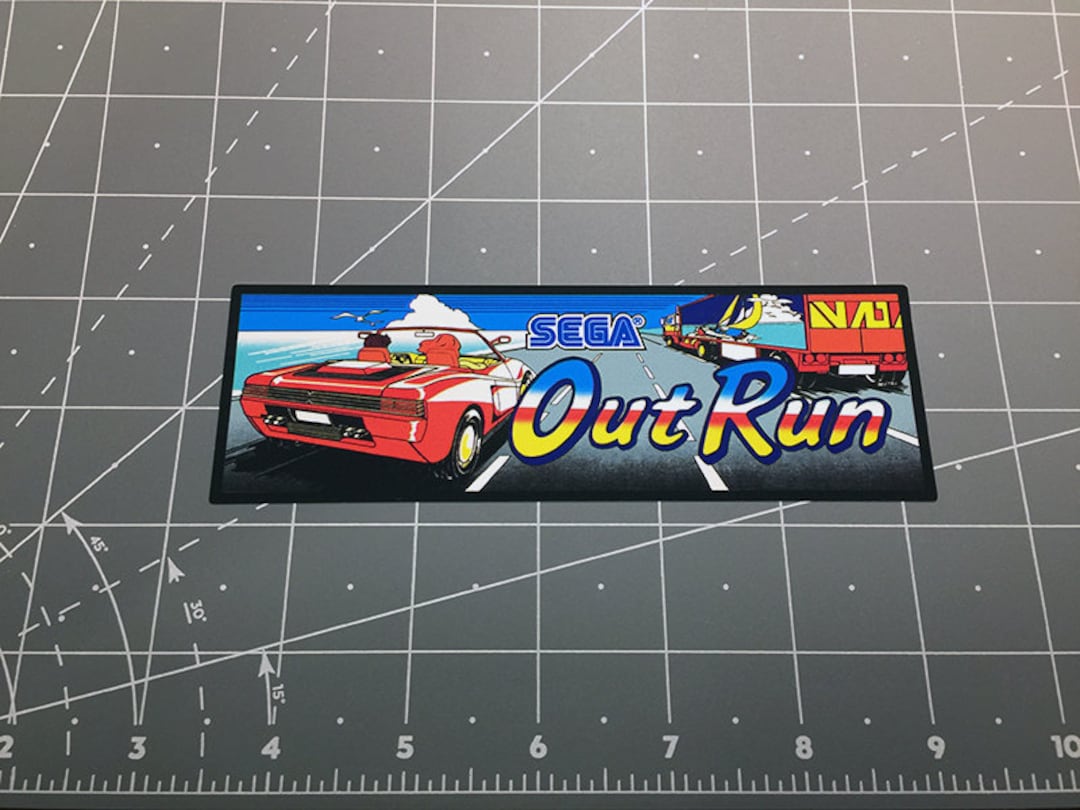 Sega OUT RUN Arcade Logo Vinyl Decal Sticker Classic 1980s Video Game ...