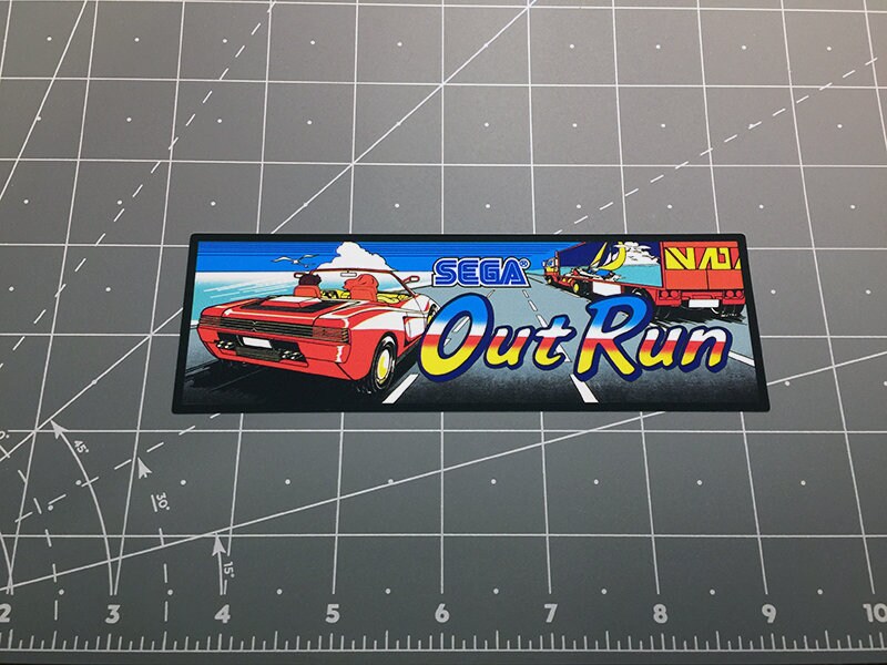 Sega OUT RUN Arcade Logo Vinyl Decal Sticker Classic 1980s Video Game ...