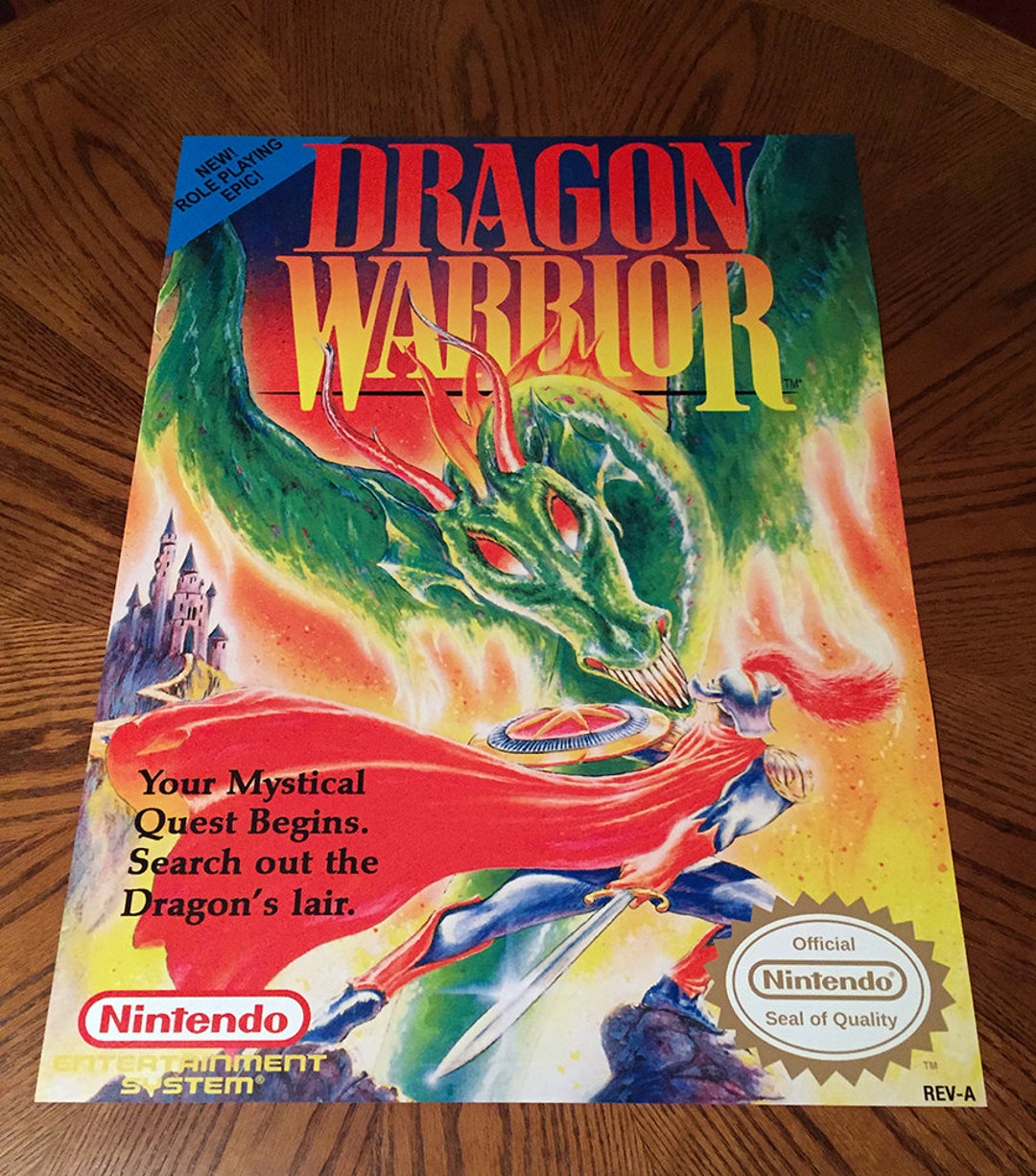 Dragon Warrior NES WALL POSTER Video Game Box Art Cover Rpg Quest ...