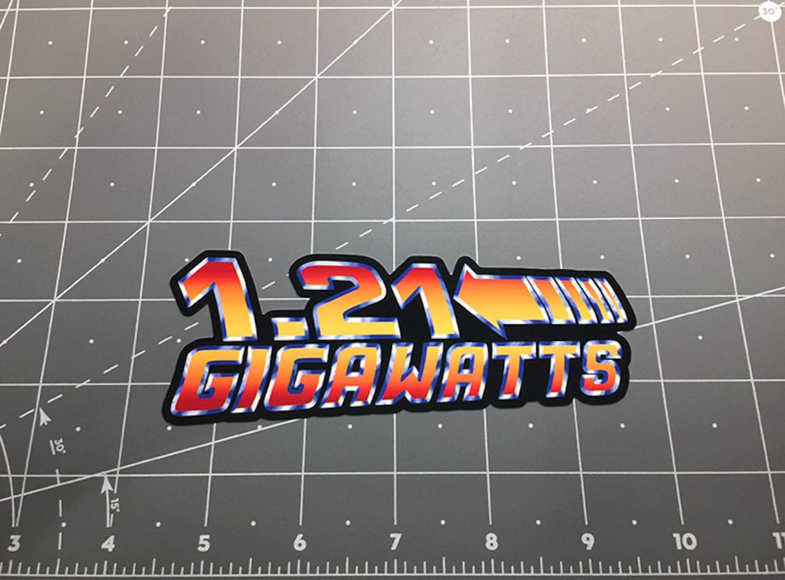 1.21 GIGAWATTS Back to the Future Decal Sticker Marty Mcfly Delorean ...