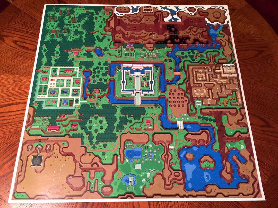 Legend of Zelda A Link to the Past Lightworld Hyrule Huge Map Video ...