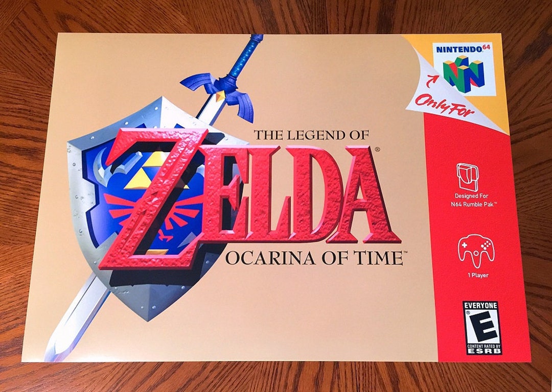 The Legend of Zelda OCARINA of TIME Nintendo 64 Video Game Style 24 ...