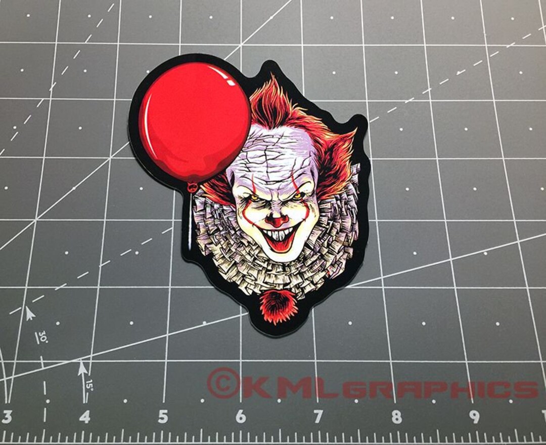 Pennywise IT Character Art Vinyl Decal Sticker Clown Horror Movie ...