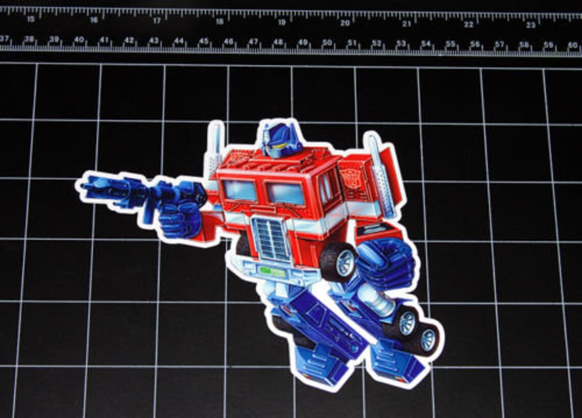 Transformers G1 Optimus Prime Box Art Vinyl Decal Sticker Autobot Toy ...