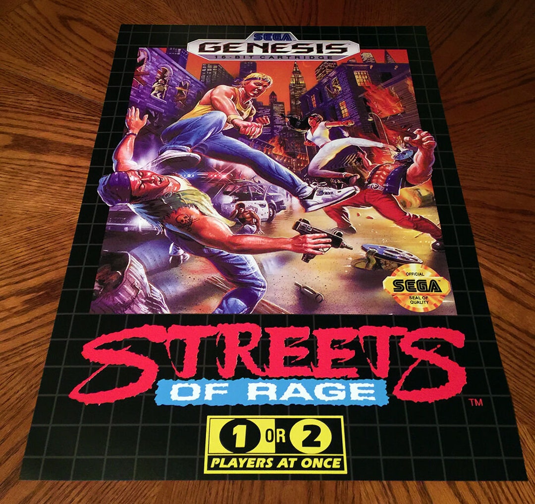 Streets of Rage Sega Genesis WALL POSTER Box Case Art Retro Video Game ...