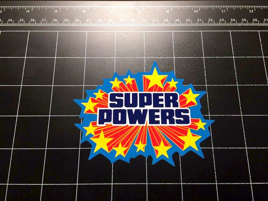 Super Powers Toy Logo Vinyl Decal Sticker Super Hero Action Figure ...