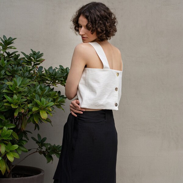 Linen Crop Top - Etsy