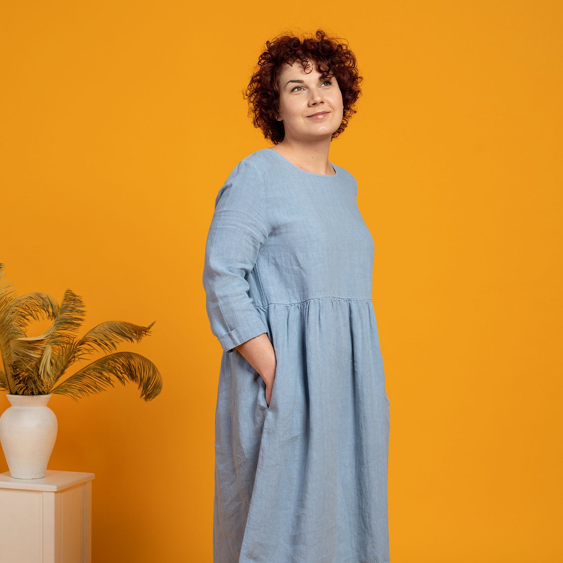 100 Linen Dress For Women Smock Summer Long Dress Organic Etsy
