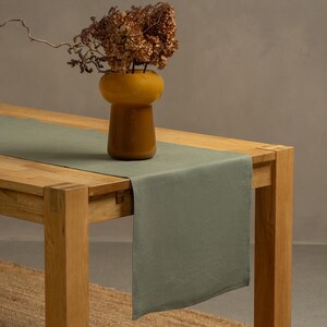 Natural Linen Table Runner Festive Table Runner Handmade Table Runner ...