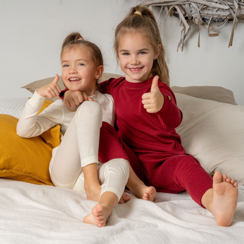Merino Wool Kids Loungewear Set Matching Pajama Set for Girl - Etsy