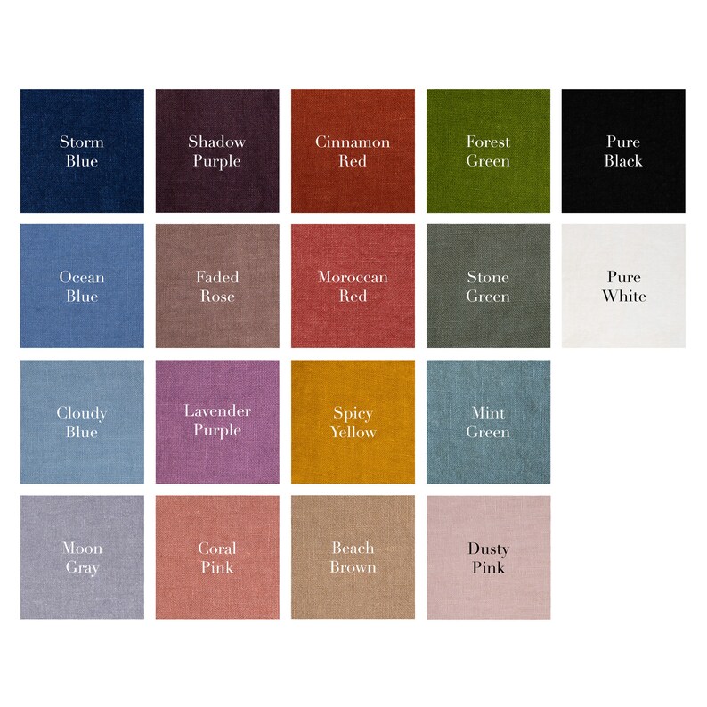 Linen Clothing Sample Pack Fabric Swatches Color Samples Solid - Etsy