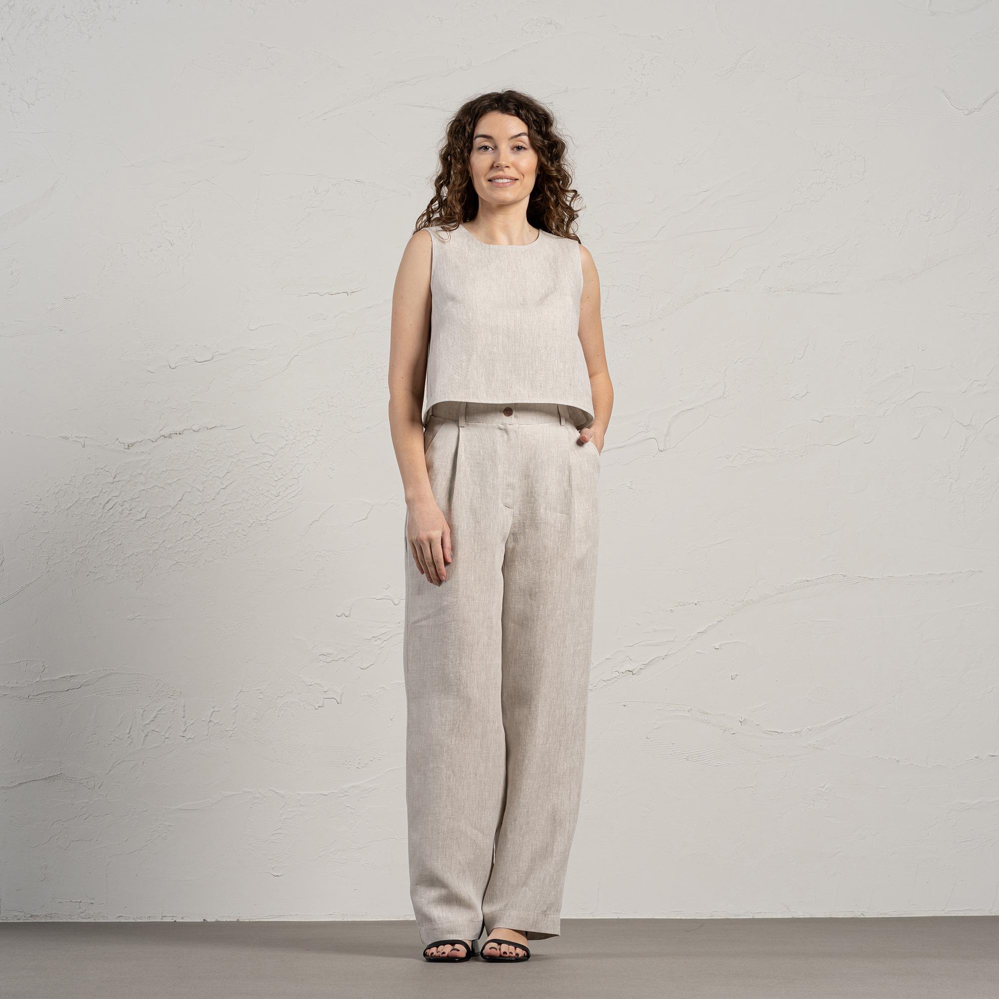 Cross Back Top Crop Top Pinafore Cross Back Top Linen Top Linen Blouse ...